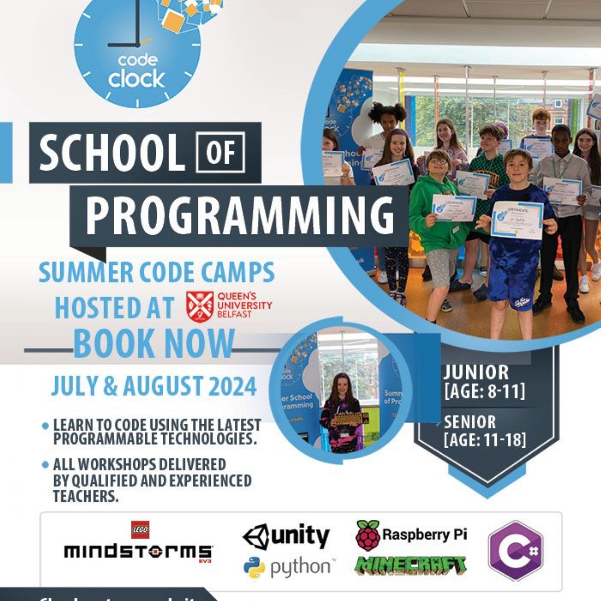 Nendrum College - Code Clock Summer School at QUB