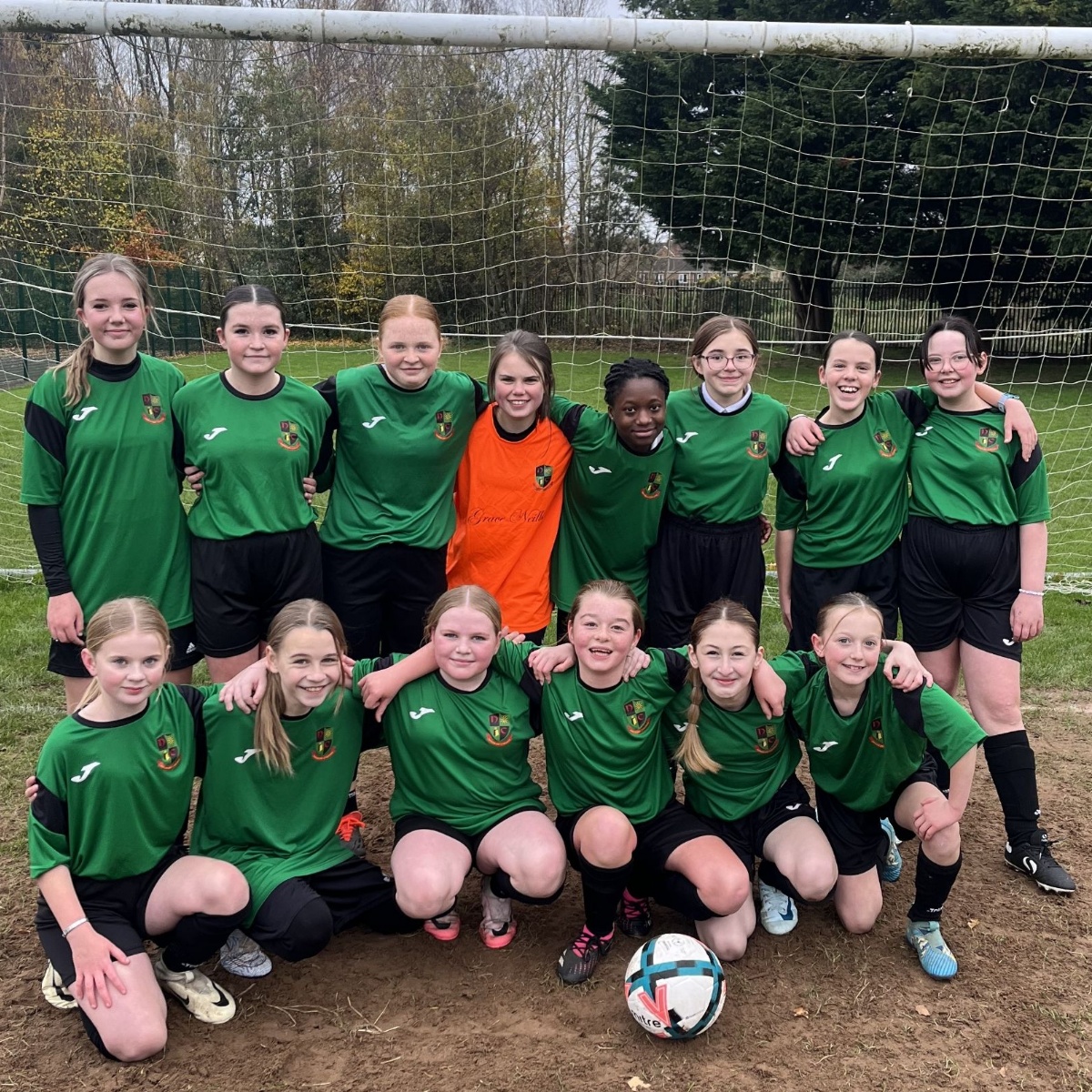 Nendrum College - Under 13 girls football team